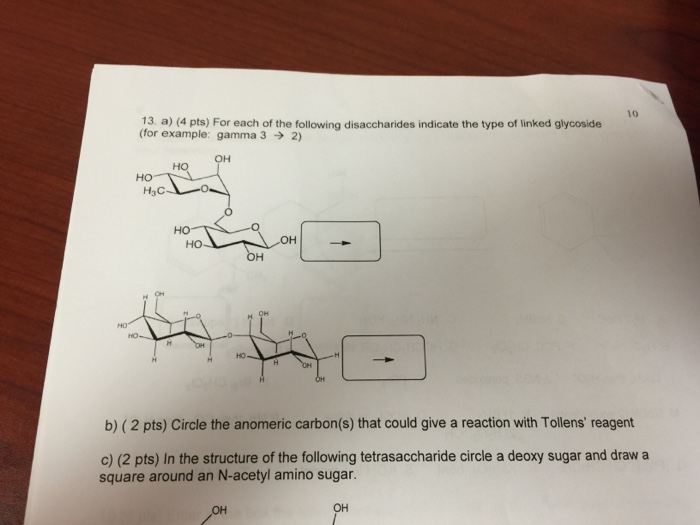 Solved For each of the following disaccharides indicate the | Chegg.com