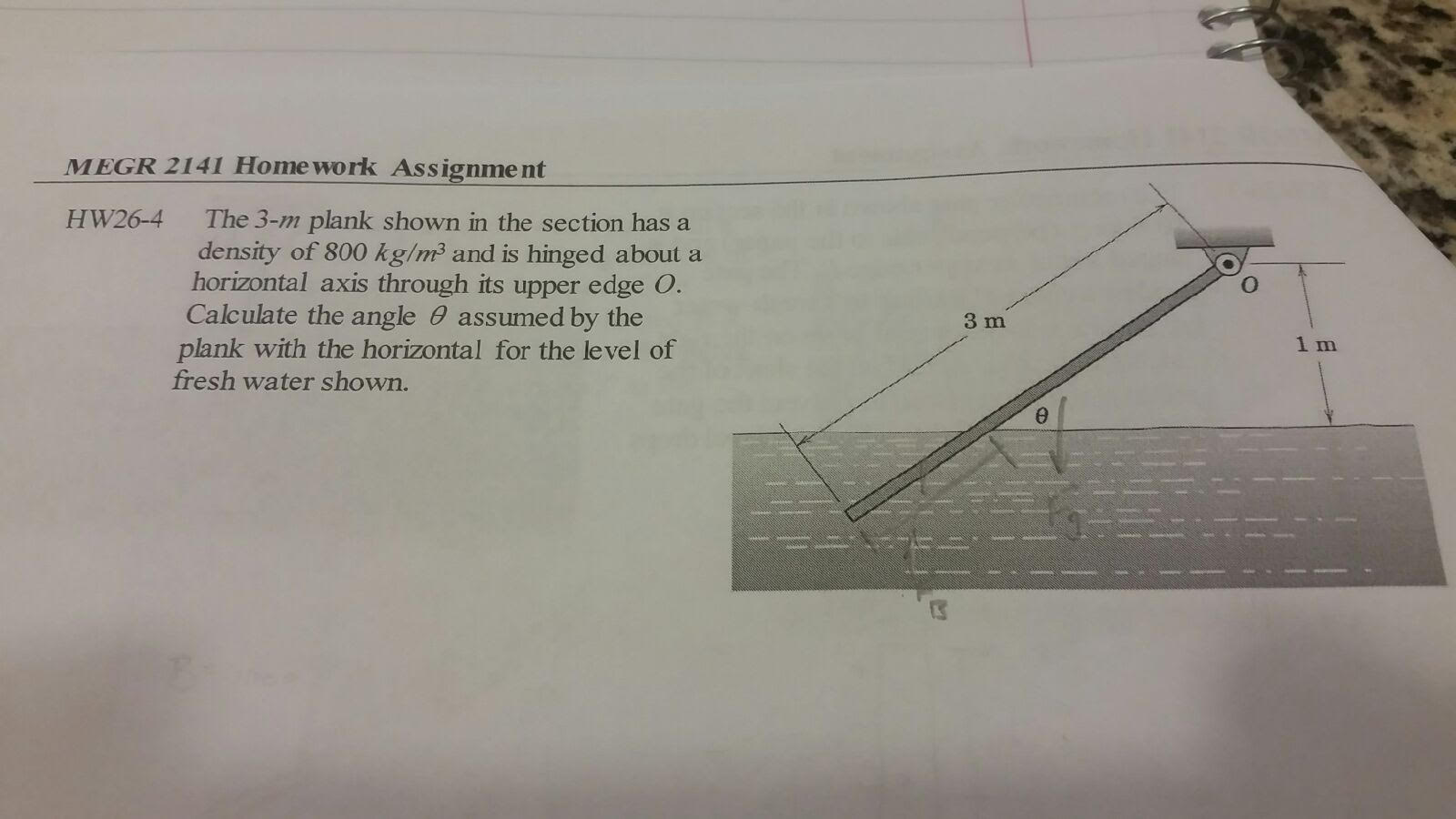 Solved The 3-m plank shown in the section has a density of | Chegg.com