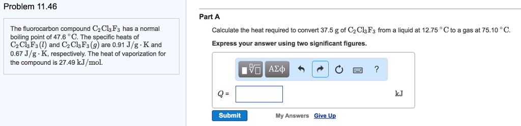 Solved The fluorocarbon compound C_2Cl_3F_3 has a normal | Chegg.com
