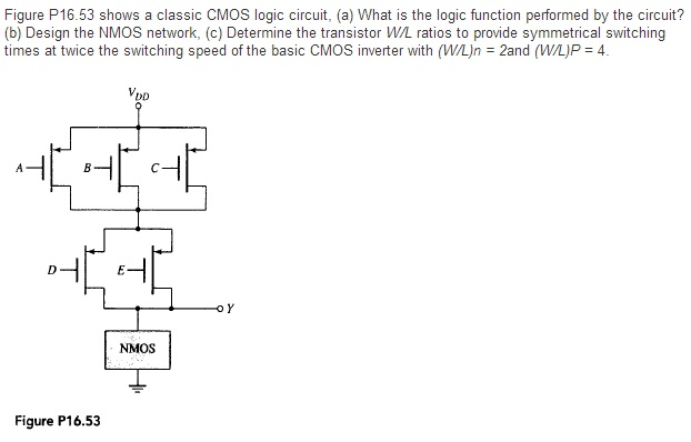 Solved Shows a classic CMOS logic circuit, What is the | Chegg.com