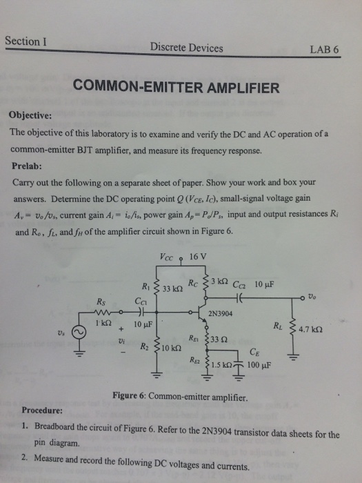 Common emitter amplifier report