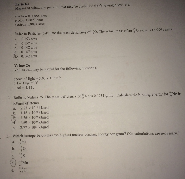 Solved Particles useful for the following questions. Masses | Chegg.com
