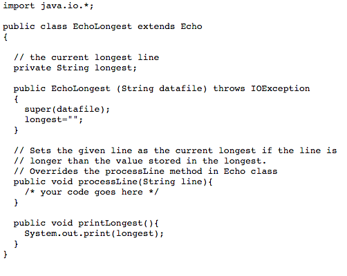 Solved Now let's extend the Echo class to a class called | Chegg.com