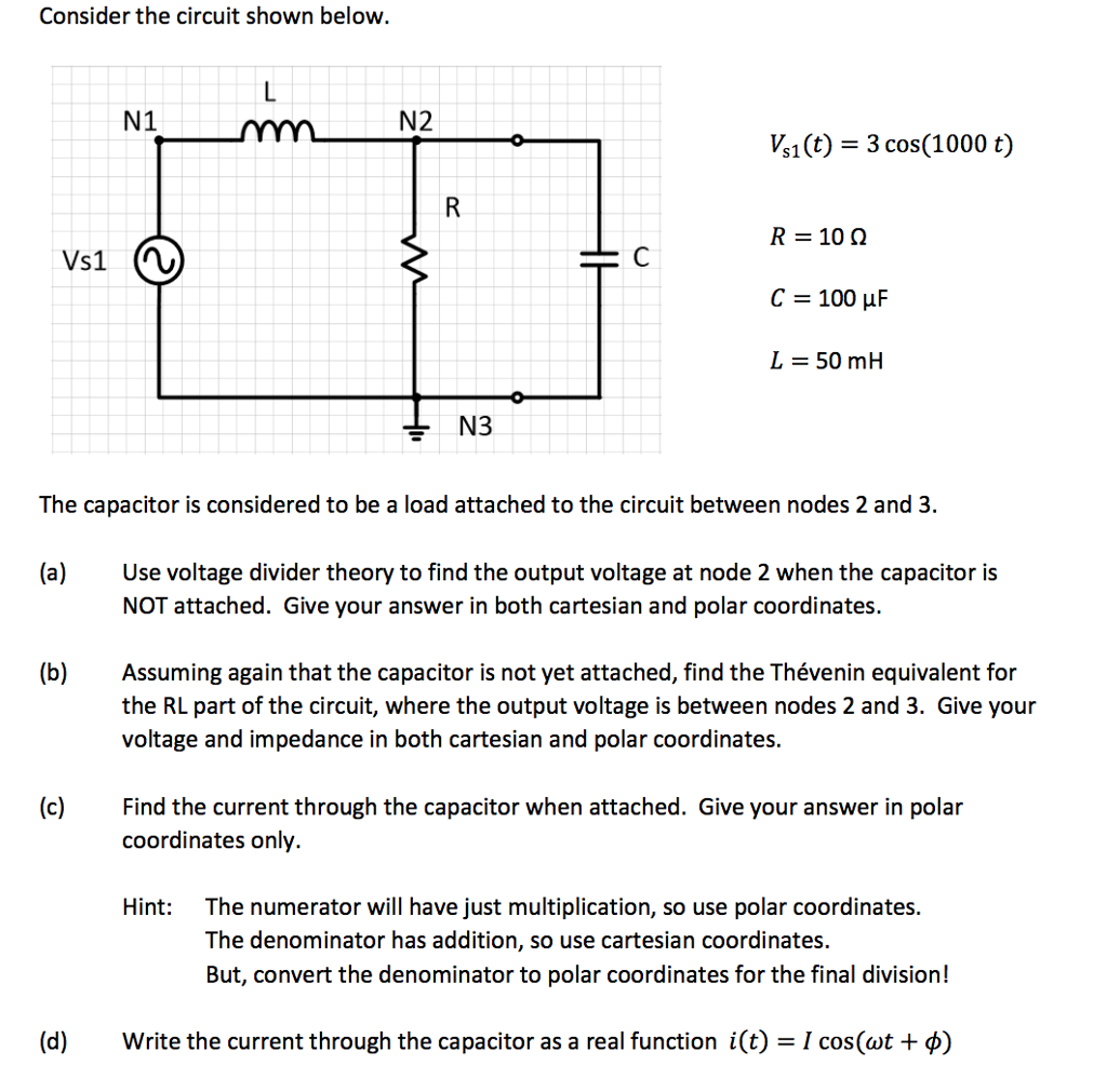 Solved Consider the circuit shown below. V_s1 (t) = 3 | Chegg.com