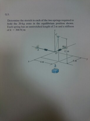 Solved Determine the stretch in each of the two springs | Chegg.com