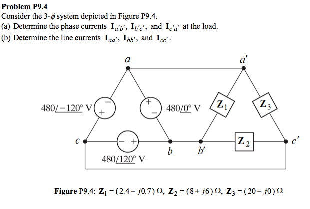 Solved Consider the 3-phi system depicted in Figure P9.4. | Chegg.com