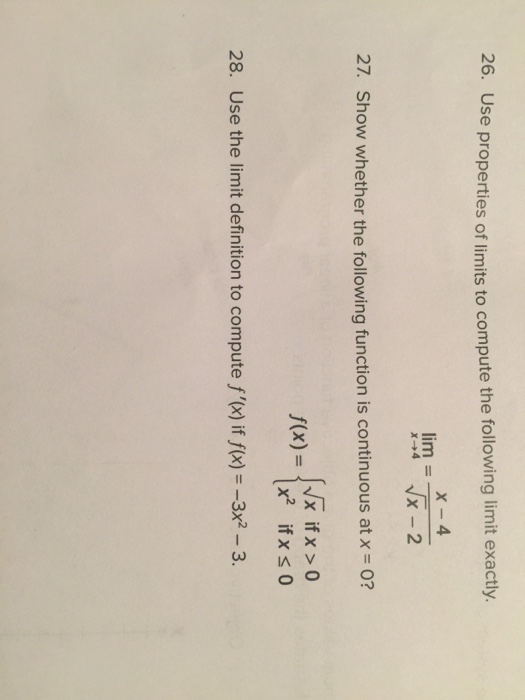 Solved Use properties of limits to compute the following | Chegg.com