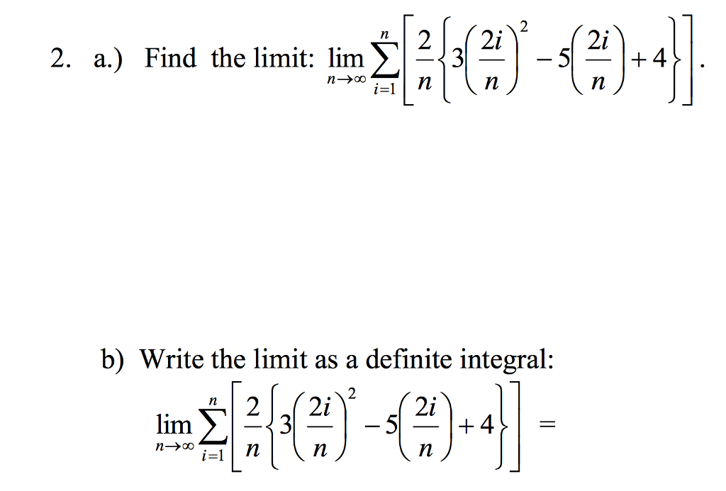 Solved Find the limit: lim_n rightarrow infinity sigma_i=1^n | Chegg.com