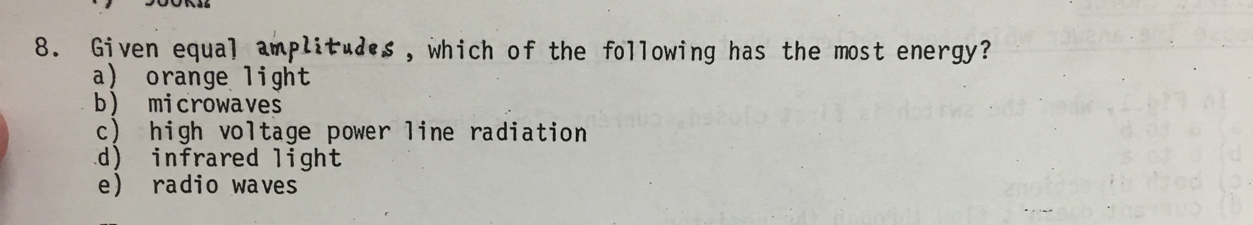 Solved Given equal amplitudes, which of the following has | Chegg.com