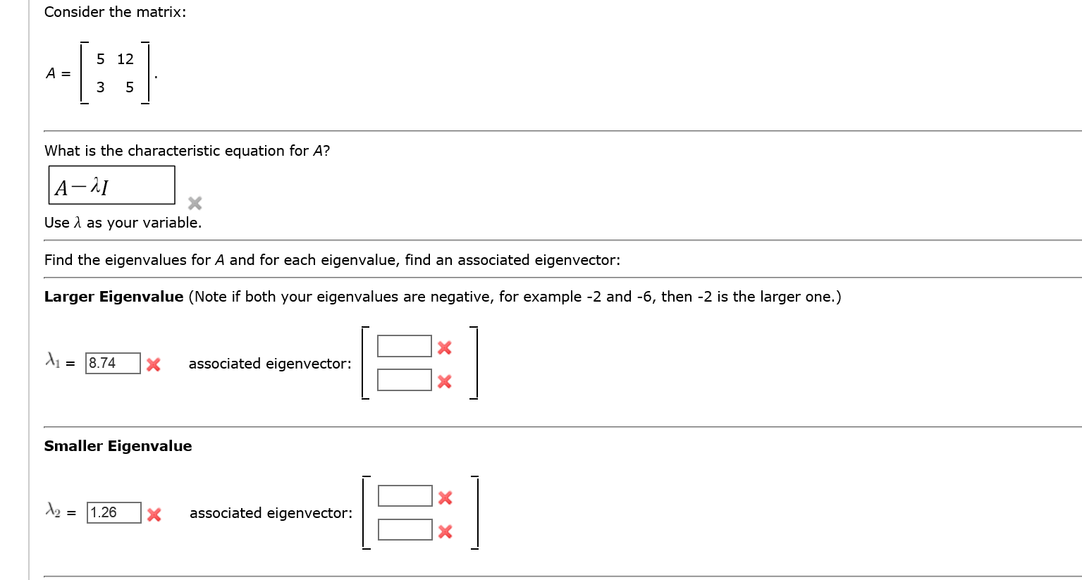 Solved Consider the matrix:What is the characteristic | Chegg.com