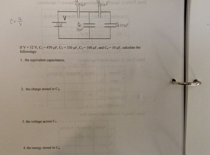 Solved Find the following equivalent capacitance, charge on | Chegg.com