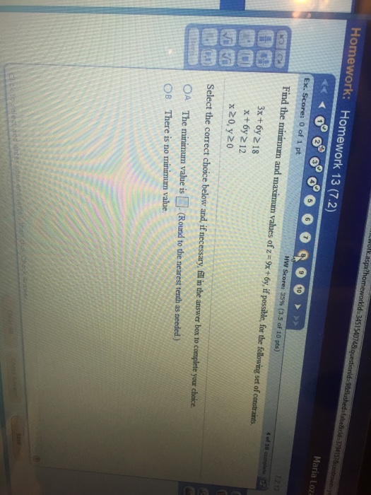 Solved Find the minimum and maximum values of z = 9x + 6y. | Chegg.com
