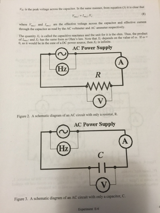 Solved Simple Ac Circuits s Experiment E-6 Simple AC | Chegg.com