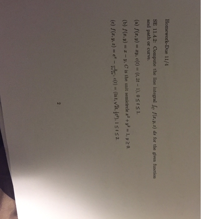 Solved Compute the line integral integral_c f(x, y, z) ds | Chegg.com