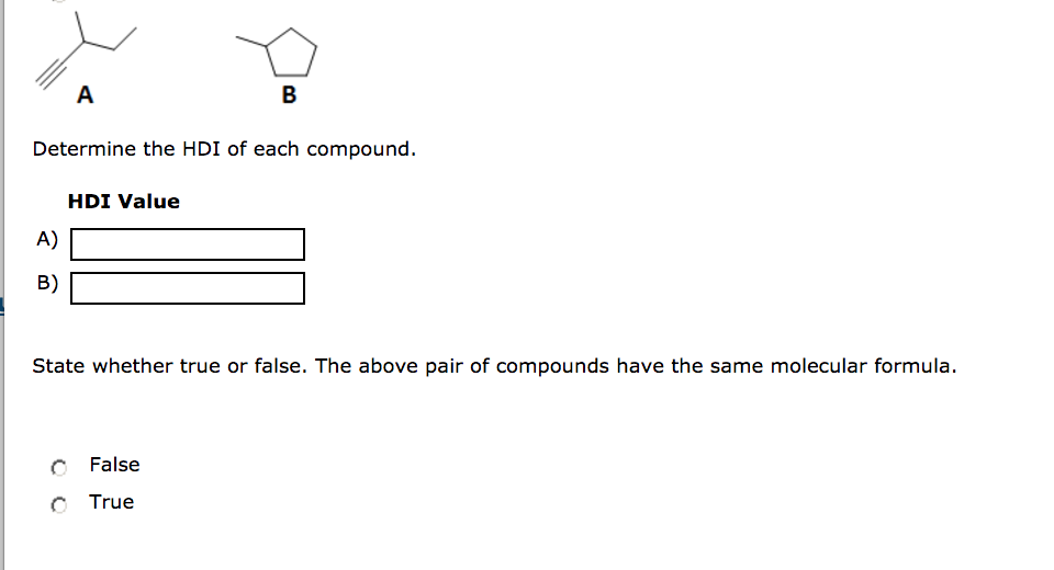 Solved Determine the H f each compound HDI value A) B) State | Chegg.com