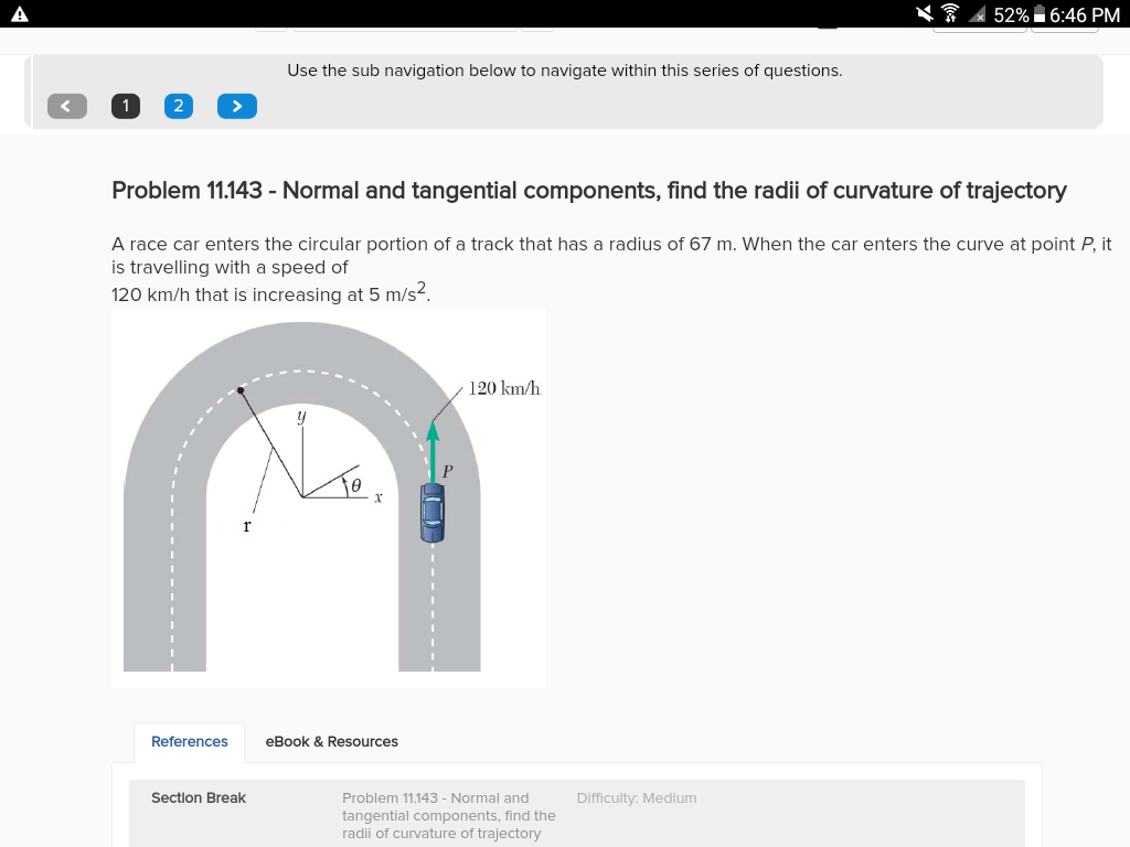 Solved 52%6:46 PM Use the sub navigation below to navigate | Chegg.com