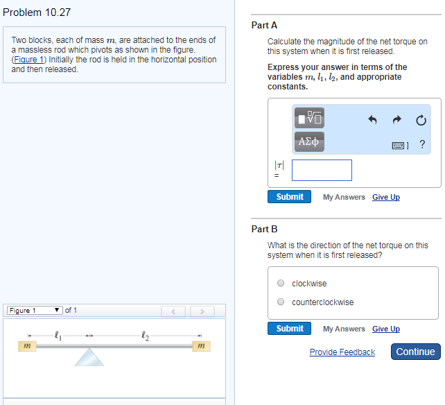 Solved Problem 10.27 Part A Two blocks, each of mass m, are | Chegg.com