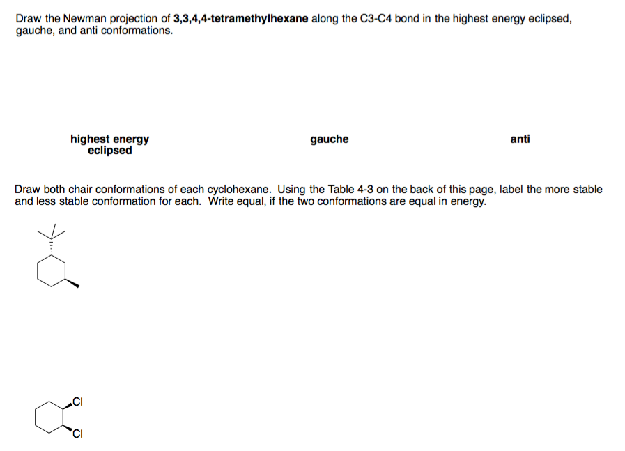 Solved Draw both chair conformations of each cyclohexane. | Chegg.com