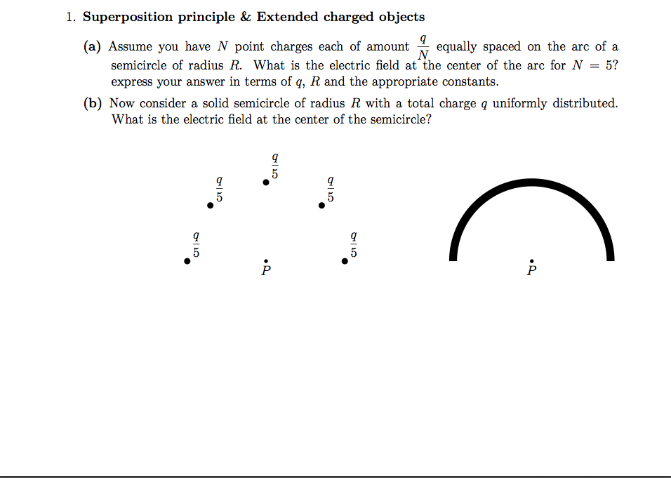Solved 1. Superposition principle & Extended charged objects | Chegg.com