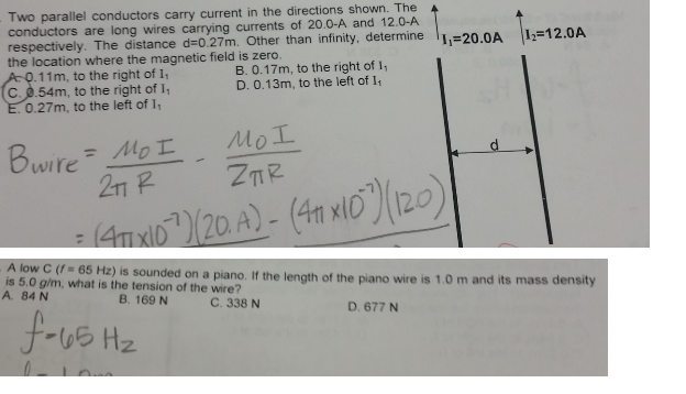 Solved Two parallel conductors carry current in the | Chegg.com