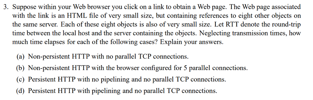 Solved 3. Suppose within your web browser you click on a | Chegg.com