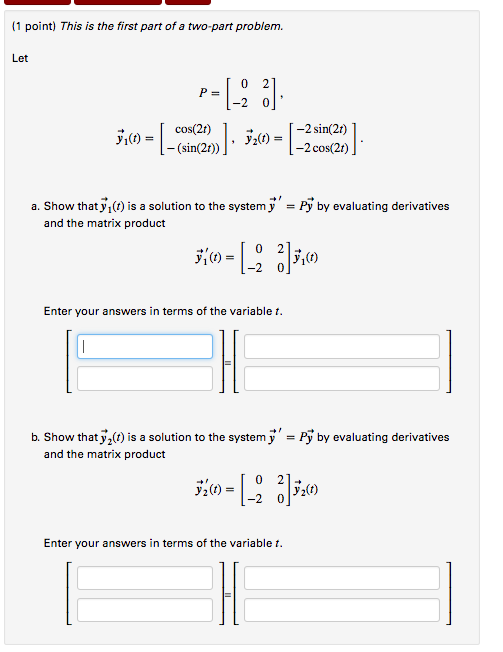 Solved This is the first part of a two-part problem. Let P | Chegg.com