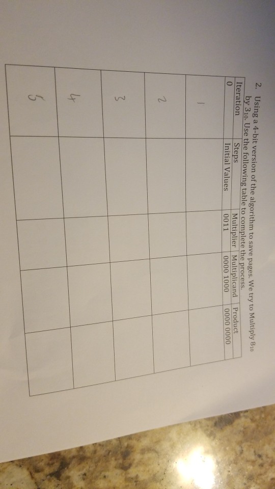 Using a 4-bit version of the algorithm to save pages. | Chegg.com