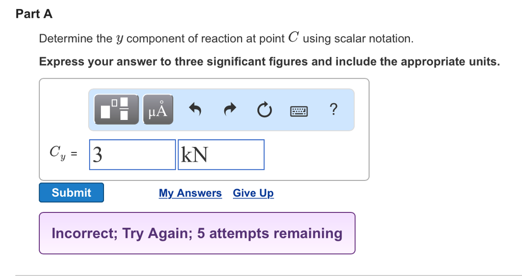Solved Determine the y component of reaction at point C | Chegg.com