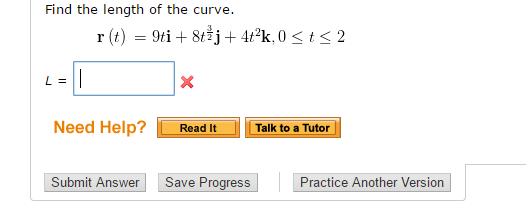 Solved Find the length of the curve. r (t) = 9ti + 8t^3/2 + | Chegg.com
