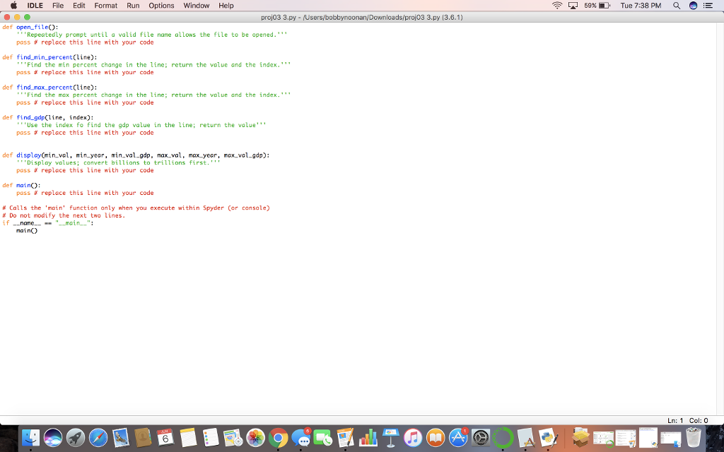 Solved IDLE File Edit Format Run Options Window Help projo | Chegg.com