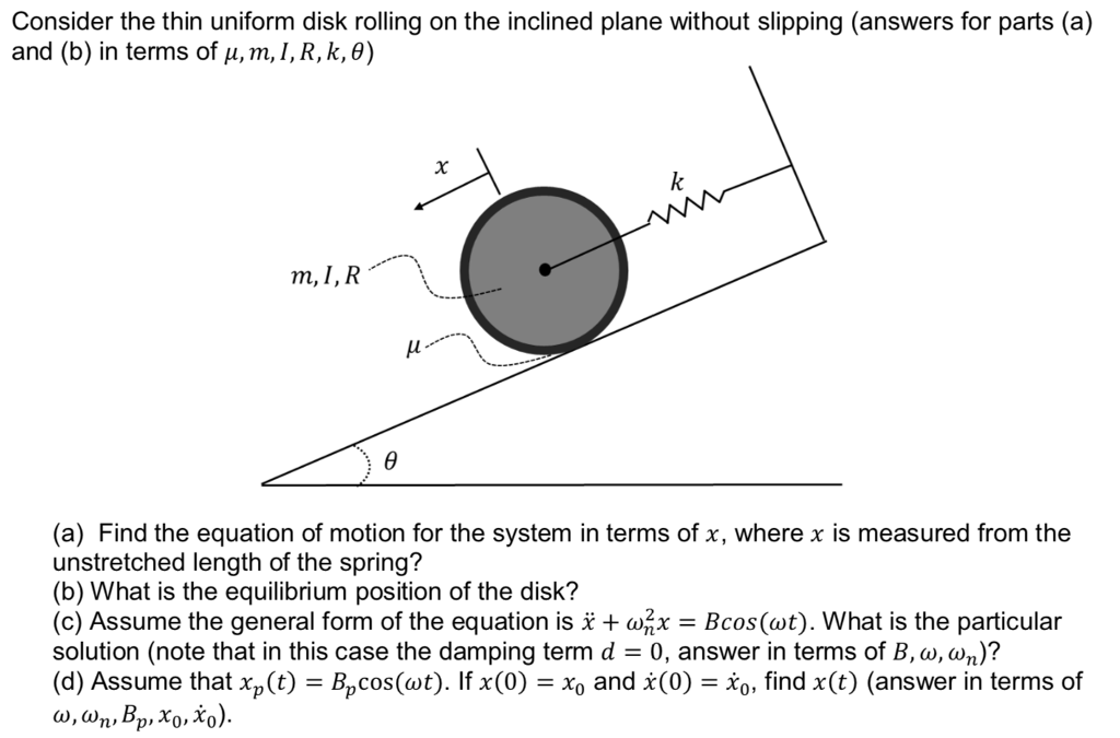 Solved Consider the thin uniform disk rolling on the | Chegg.com