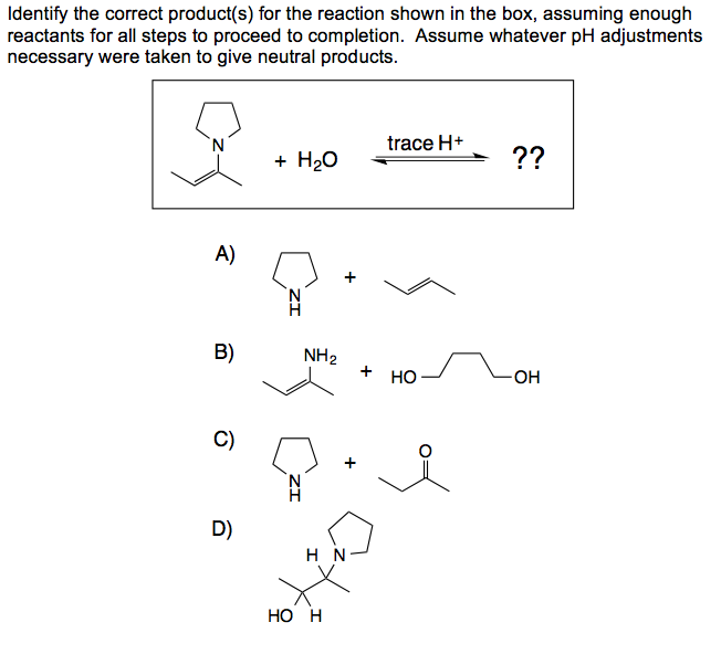 Solved Identify the correct product(s) for the reaction | Chegg.com