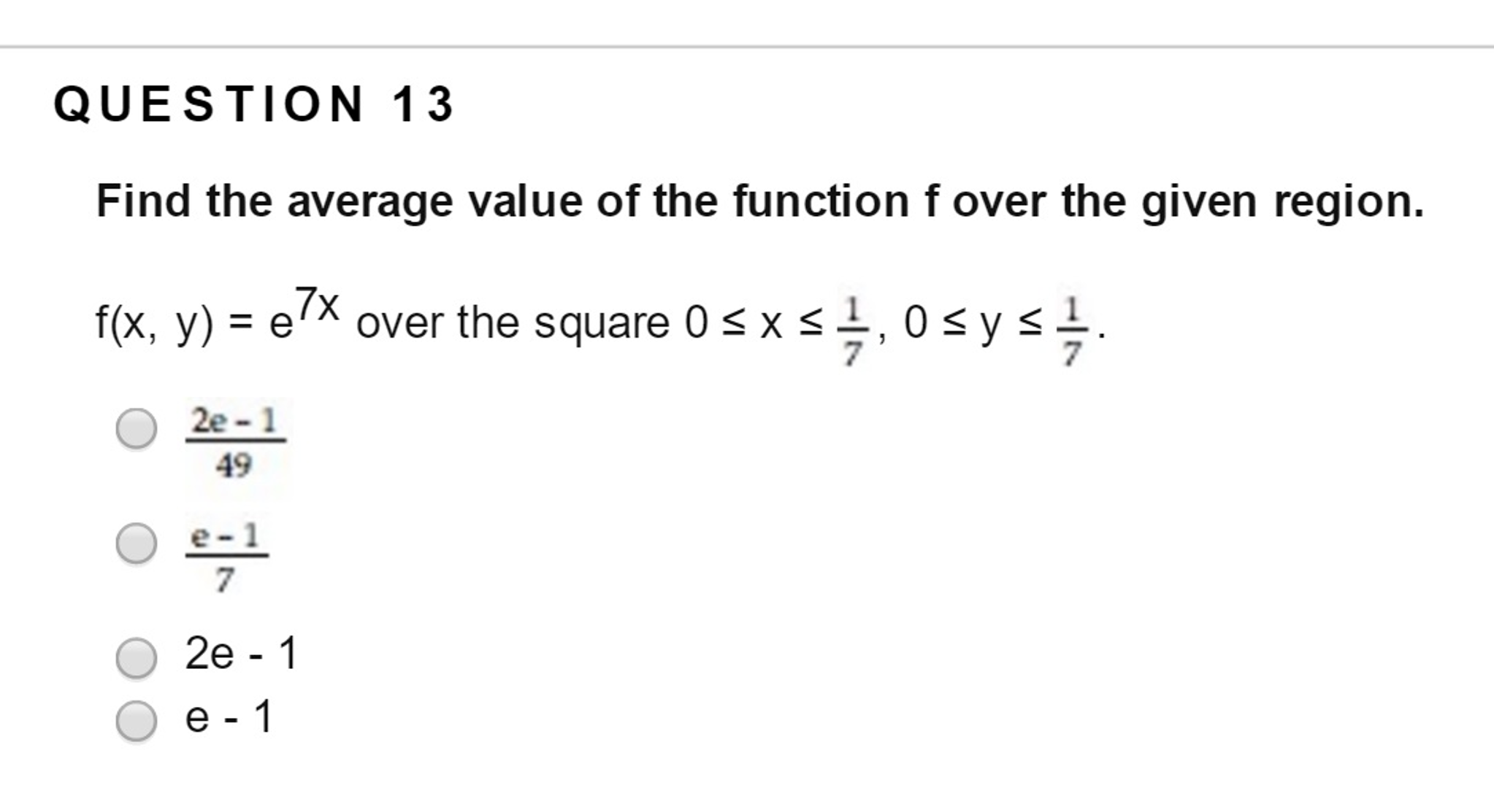 Solved Find the average value of the function f over the | Chegg.com
