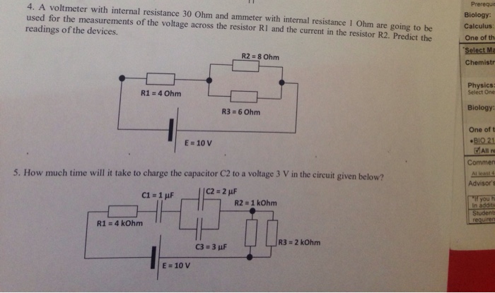 Solved A voltmeter with internal resistance 30 Ohm and | Chegg.com