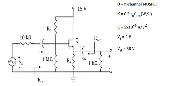 Solved A MOSFET-based source follower is shown below. The | Chegg.com
