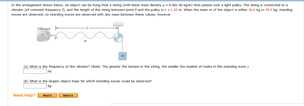 Solved In the arrangement shown below, an object can be hung | Chegg.com