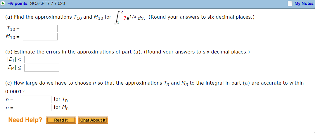 Solved (a) Find the approximations T10= and M10= for | Chegg.com