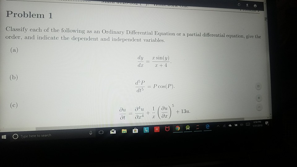 Solved Problem 1 Classify each of the following as an | Chegg.com