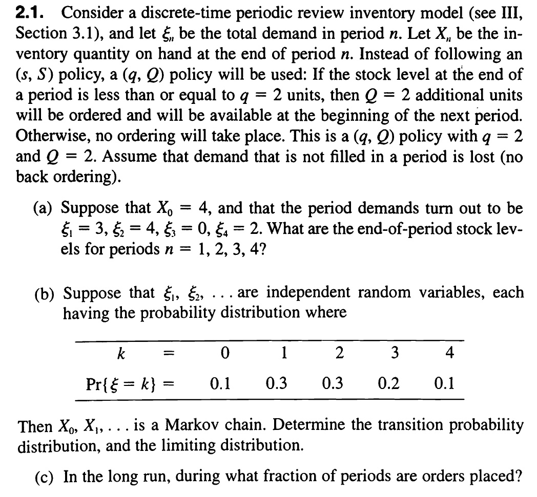 Solved Consider a discrete-time periodic review inventory | Chegg.com