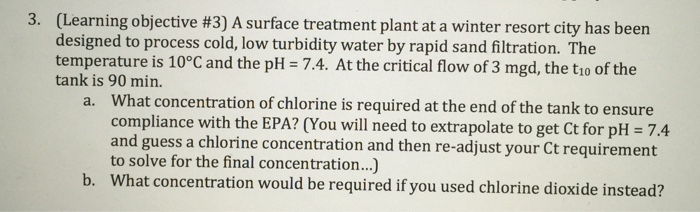 Solved WATER AND WASTE WATER TREATMENT QUESTION ! | Chegg.com