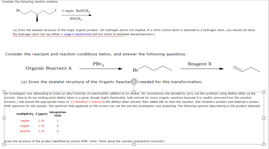 Solved Consider the following reaction scheme. (a) Draw the | Chegg.com