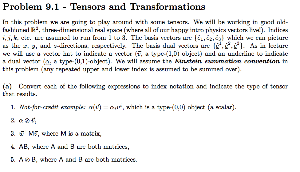Problem 9 1 Tensors And Transformations In This