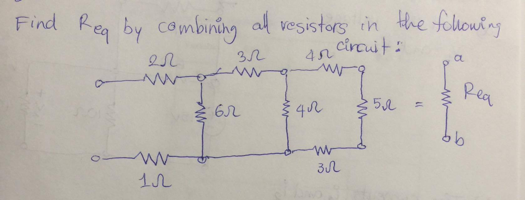Solved Find R_eq by combining all resistors in the following | Chegg.com