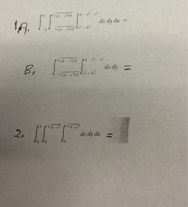 Solved Integral^2_2integral Squareroot(4-x^2)/2 | Chegg.com