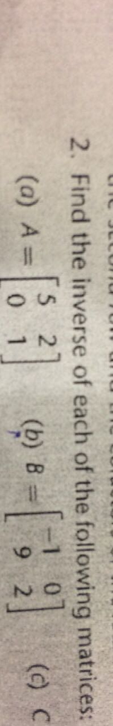 Solved 2. Find the inverse of each of the following | Chegg.com