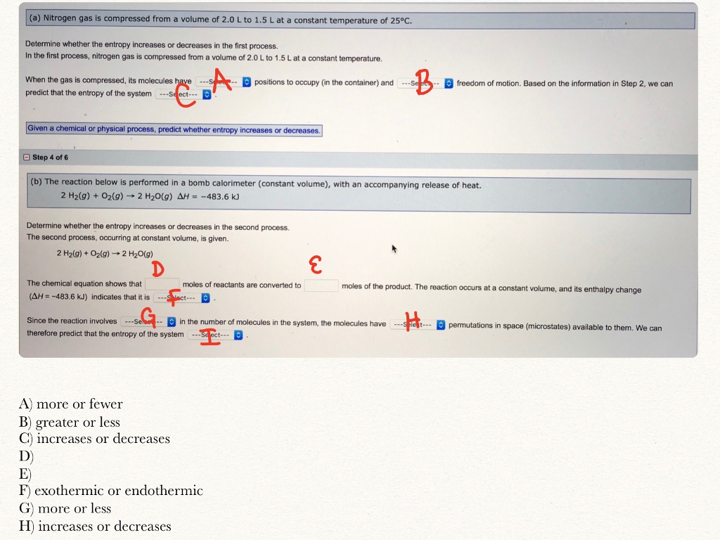 Solved Determine whether the entropy increases or decreases | Chegg.com
