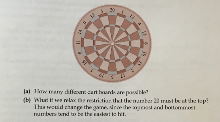 Solved 30. A dart board is a cirle divided into 20 | Chegg.com
