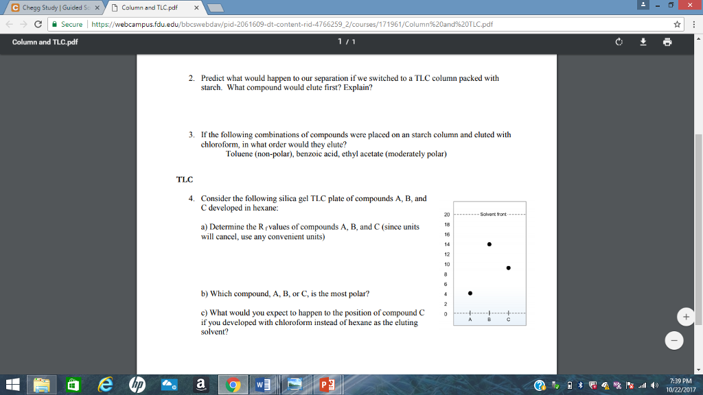 Solved C Chegg Study Guided ScColumn and TLCpdf x C Secure | | Chegg.com