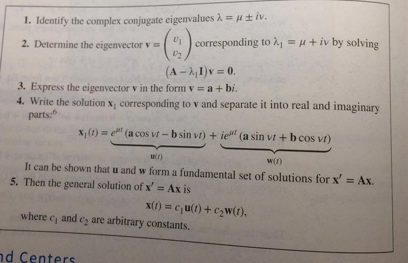 iv. 1. Identify the complex conjugate eigenvalues λ | Chegg.com