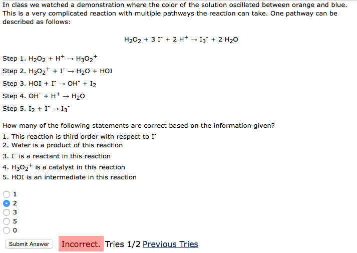 Solved In class we watched a demonstration where the color | Chegg.com